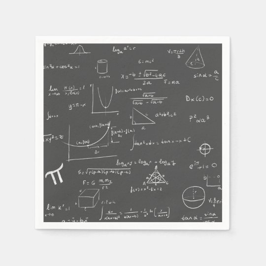 Mathematics equations, formulas and graphics party napkins | Zazzle.com