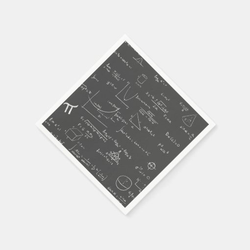 Mathematics equations, formulas and graphics party napkins | Zazzle