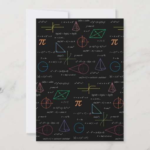 Mathematics Equations Math Formulas Birthday Invitation | Zazzle