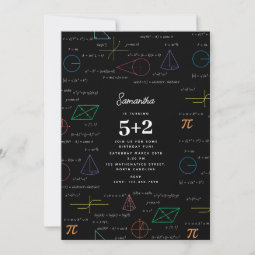 Mathematics Equations Math Formulas Birthday Invitation | Zazzle