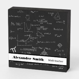 Mathematics equations personalized math teacher wooden box sign | Zazzle