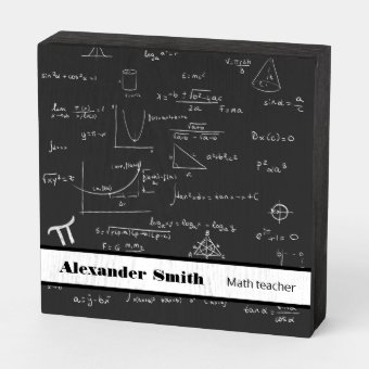 Mathematics equations personalized math teacher wooden box sign | Zazzle