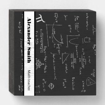 Mathematics equations personalized math teacher wooden box sign | Zazzle