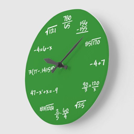 Mathematics Math Chalkboard Wall Clock | Zazzle