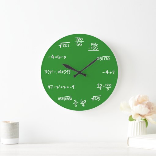 Mathematics Math Chalkboard Wall Clock | Zazzle