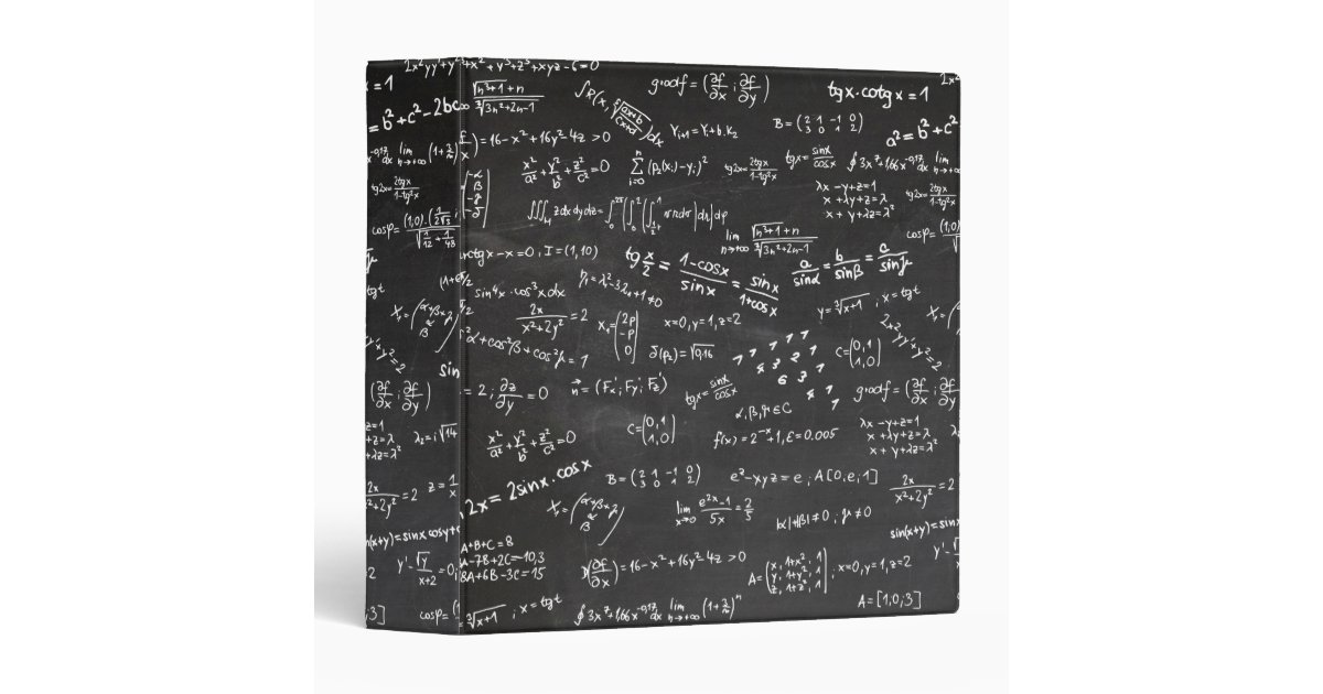 Mathematics Math Equations Formulas Numbers 3 Ring Binder | Zazzle