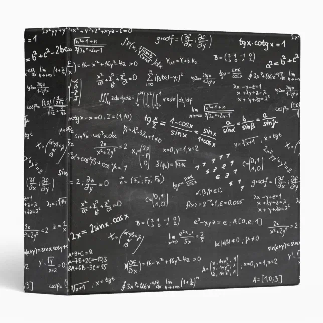 Mathematics Math Equations Formulas Numbers 3 Ring Binder | Zazzle