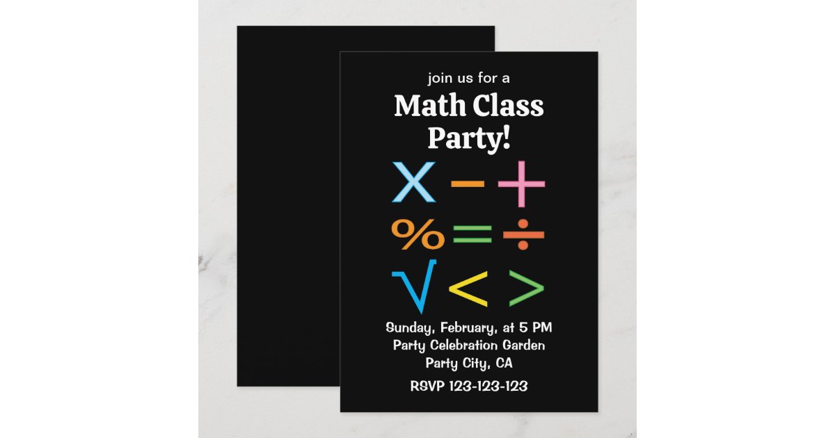Mathematics Math Symbol Math Invitation | Zazzle