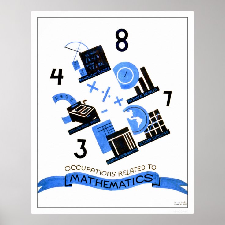 Mathematics Occupations 1936 WPA Poster | Zazzle