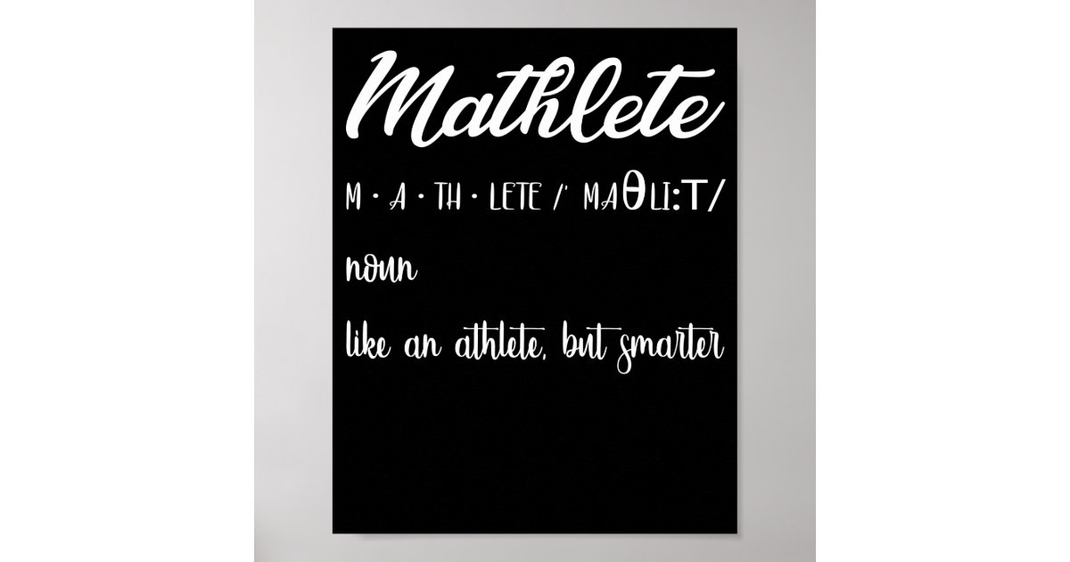 Mathlete Definition Math Nerd Geek Poster | Zazzle