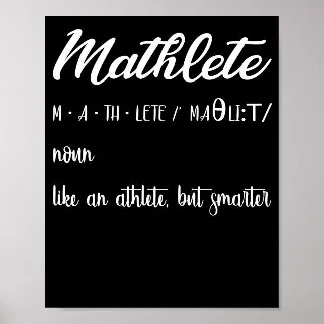 Mathlete Definition Math Nerd Geek Poster | Zazzle