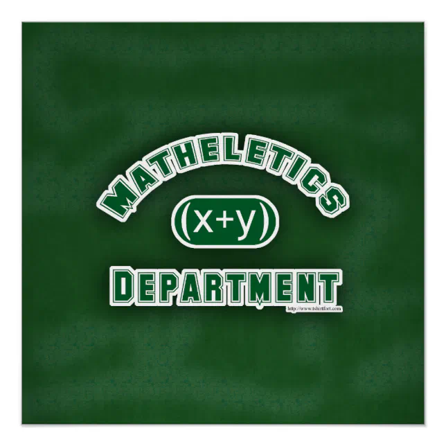 Mathletics Department Green Poster | Zazzle
