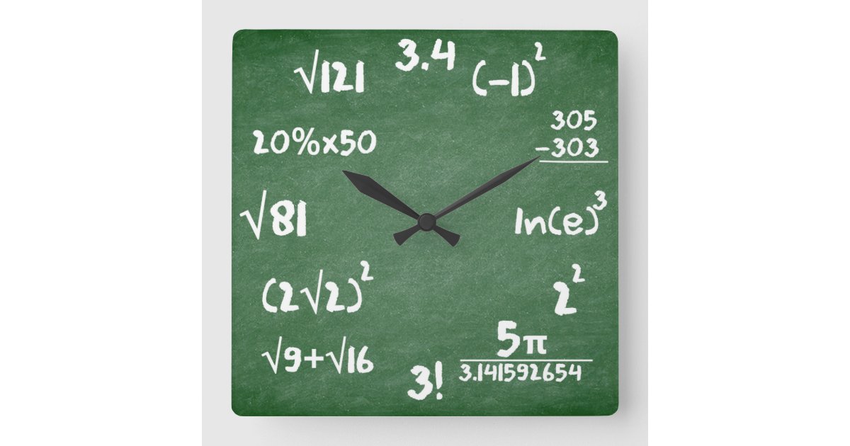 Maths Clock for Mathematics Lovers | Zazzle