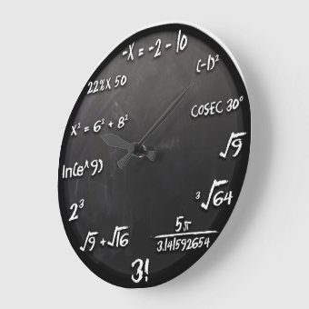Maths Equation Clock (Black) | Zazzle