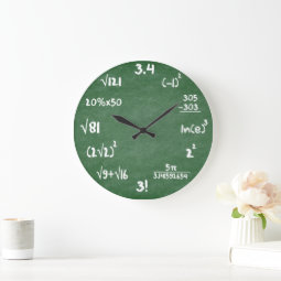 Maths Green Slate Mathematics Wall Clock | Zazzle