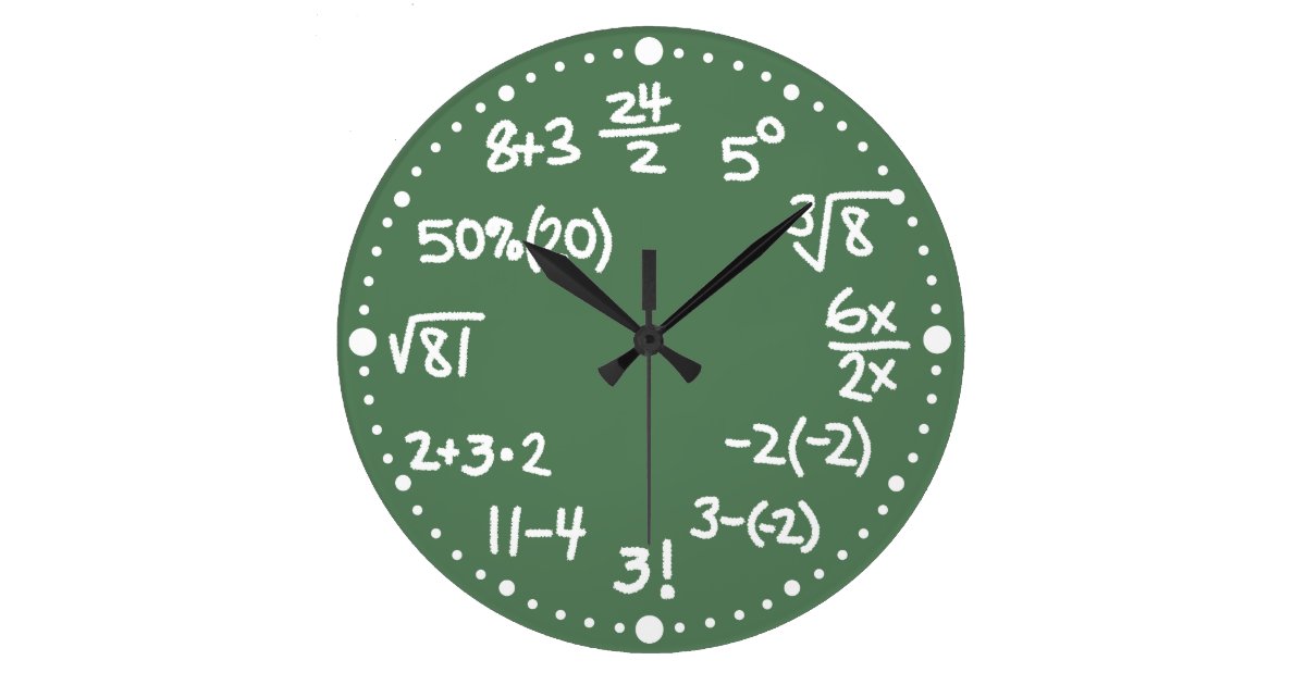 Maths Mathematical Equations Clock Version Two | Zazzle