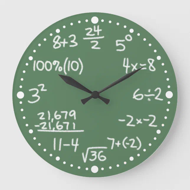 Maths Mathematical Equations Clock with Minutes | Zazzle
