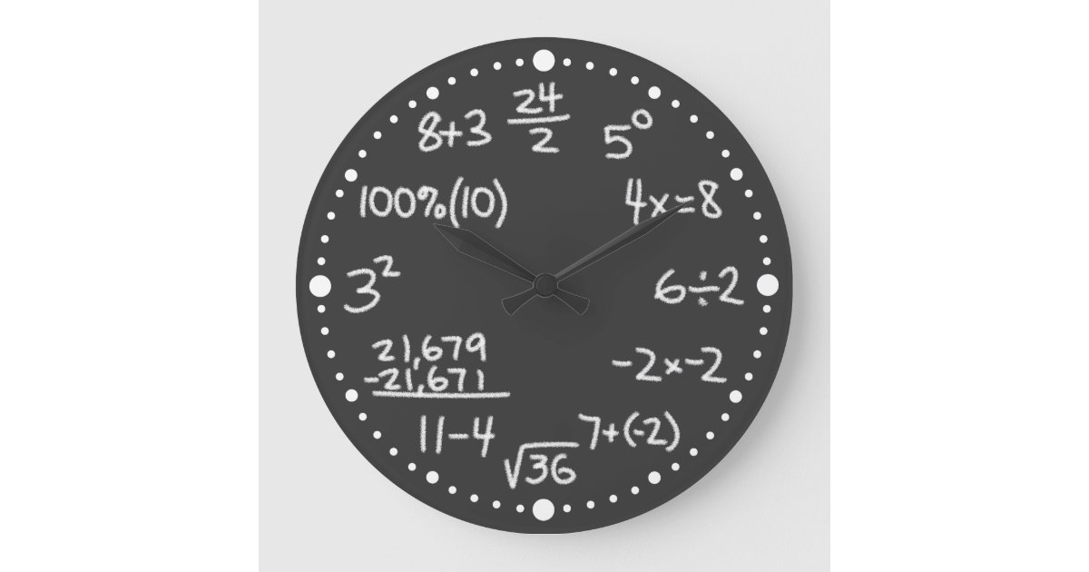 Maths Mathematical Equations Lover Black Clock | Zazzle