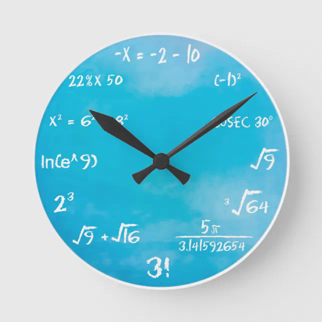 Maths Quiz Clock - Clock Blue | Zazzle