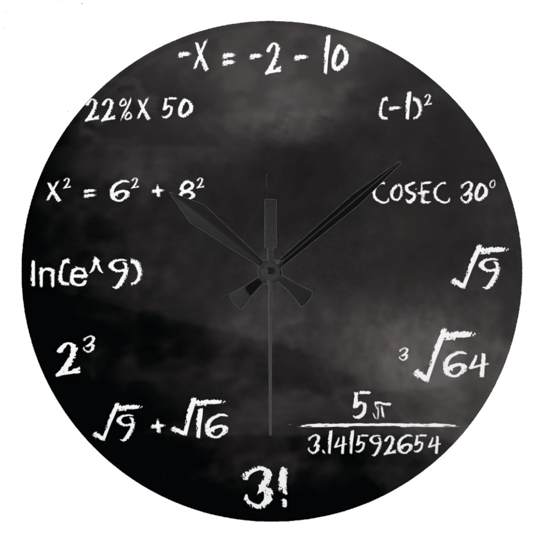 Maths Quiz Round Clock (Custom) | Zazzle