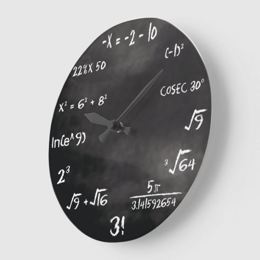 Maths Quiz Round Clock (Custom) | Zazzle