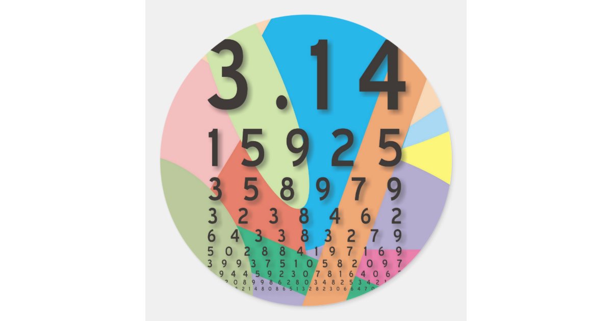 Maths: the colorful mathematical constant of Pi Classic Round Sticker ...