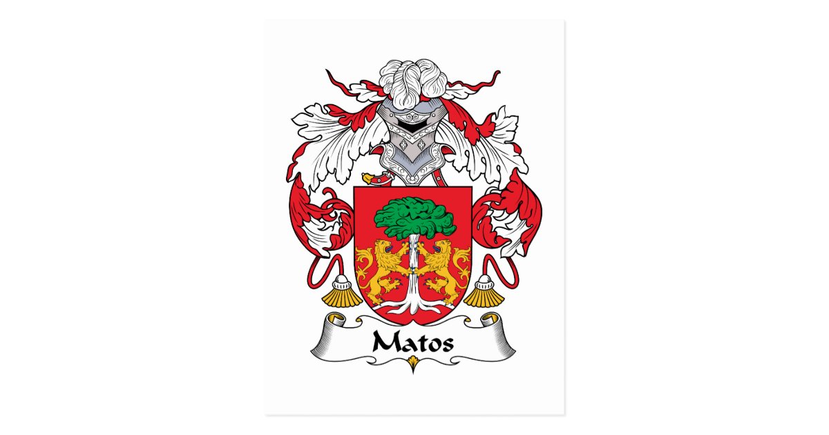 Matos Family Crest Postcard | Zazzle.com