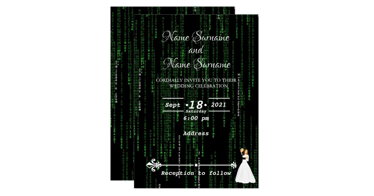 Matrix code invitation | Zazzle.com