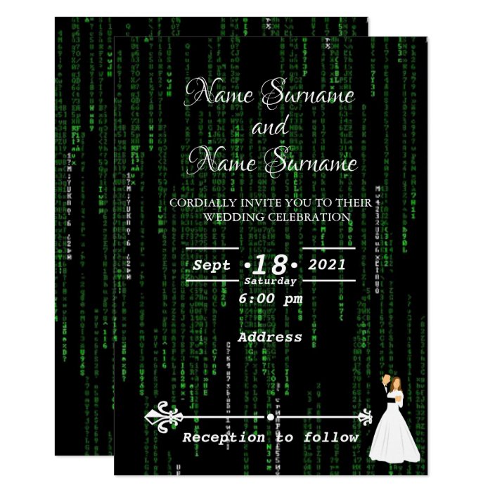 Matrix code invitation | Zazzle.com