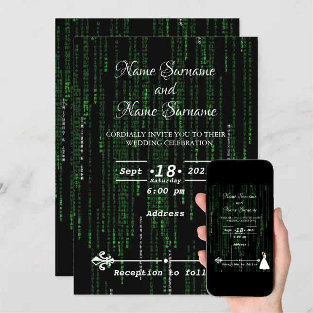 Matrix code invitation | Zazzle