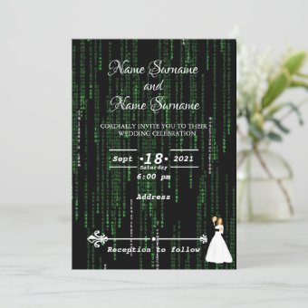 Matrix code invitation | Zazzle