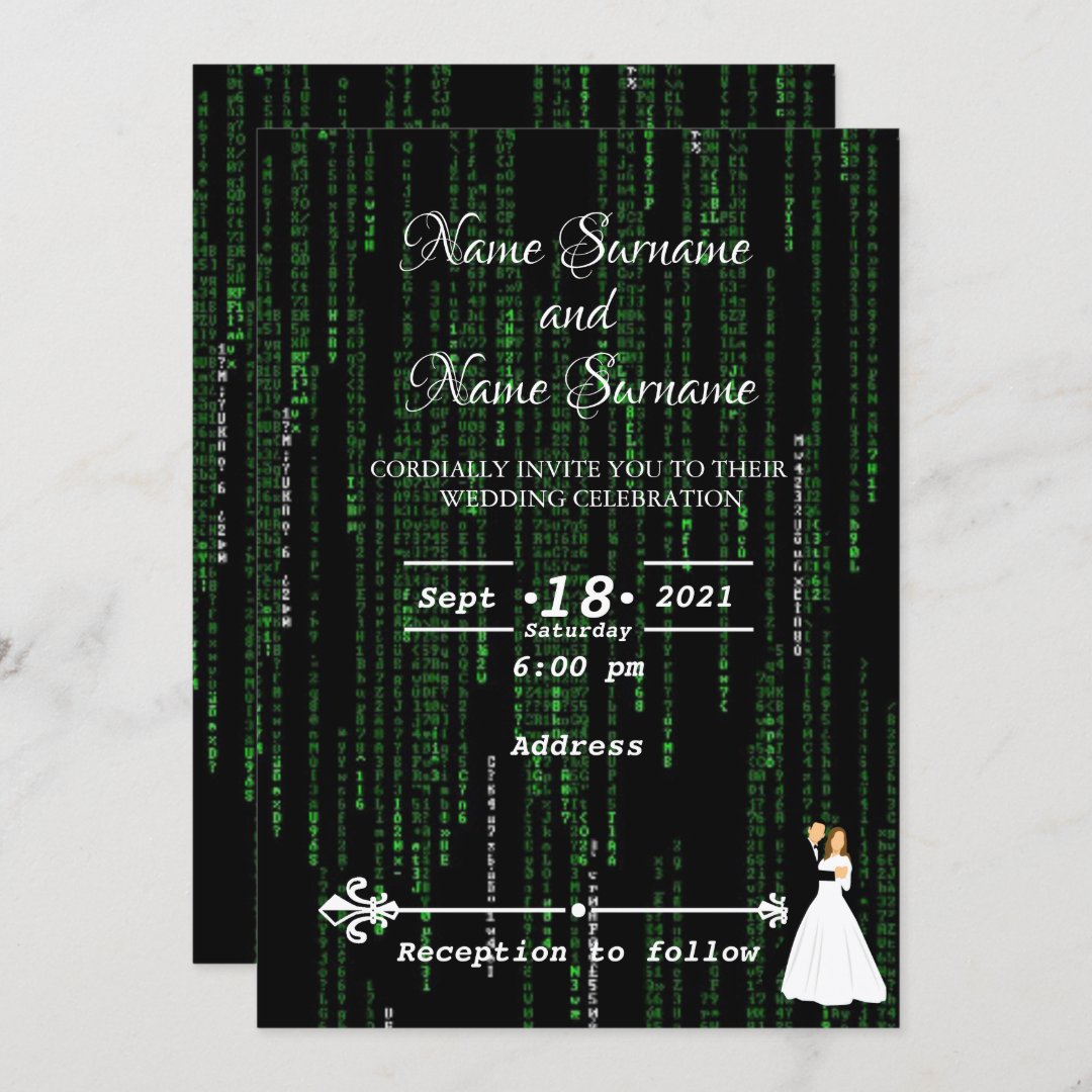 Matrix code invitation | Zazzle