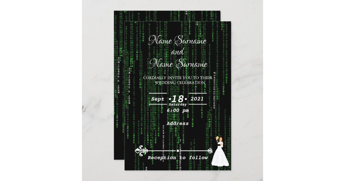 Matrix code invitation | Zazzle