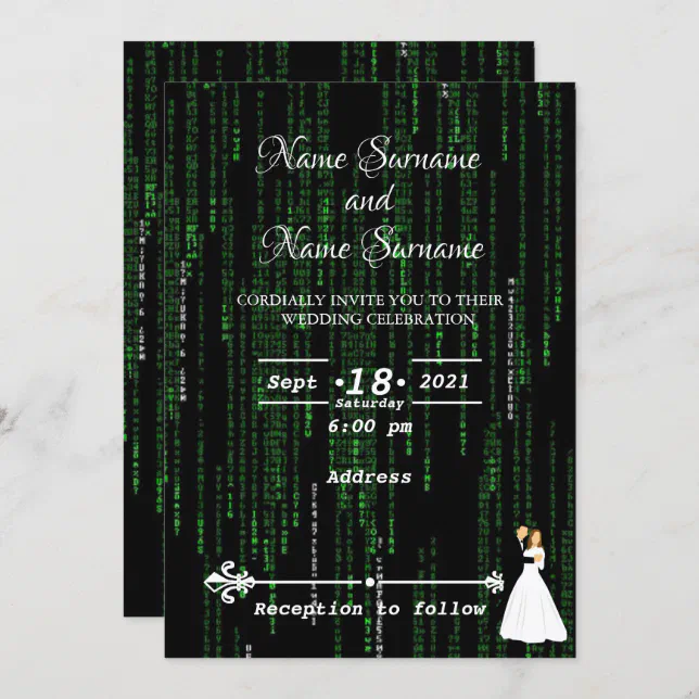 Matrix code invitation | Zazzle
