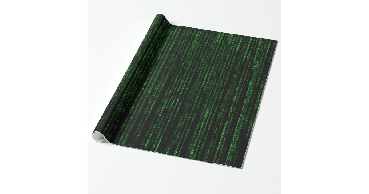 Matrix code wrapping paper | Zazzle