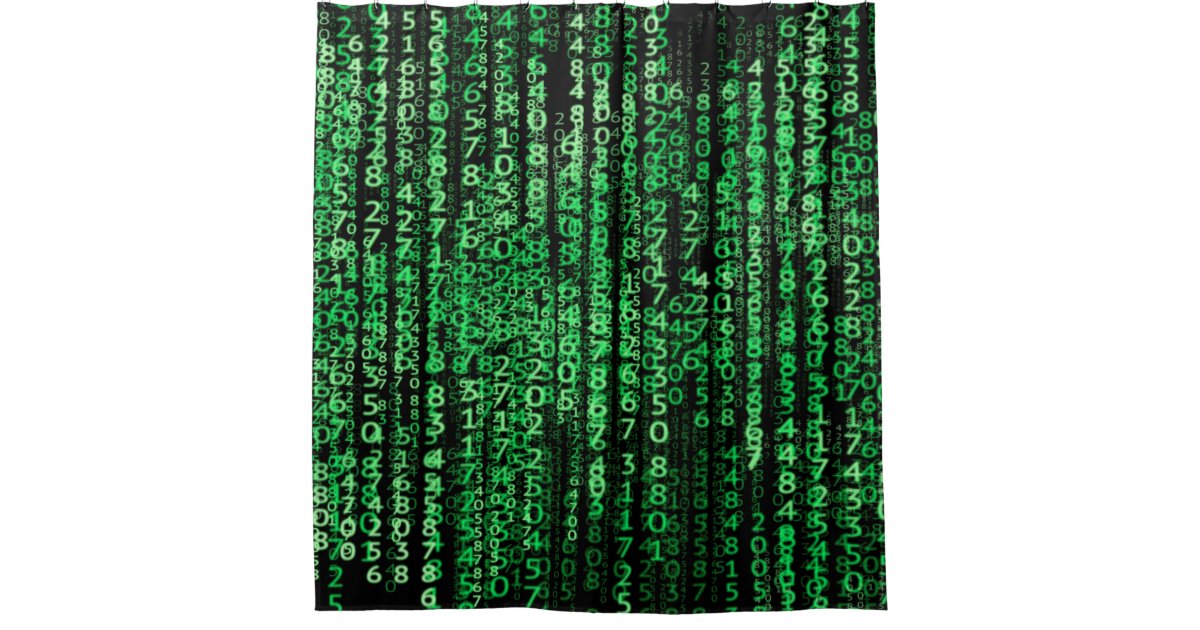 Matrix technology tech data shower curtain | Zazzle