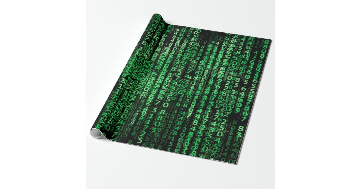 Matrix technology tech data wrapping paper | Zazzle