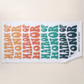 Matron of Honor Retro Pastel Gradient Beach Towel | Zazzle