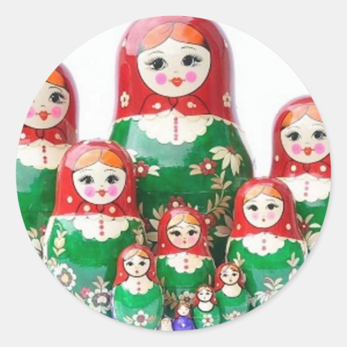 Matryoshka - матрёшка (Russian Dolls) Classic Round Sticker | Zazzle.com