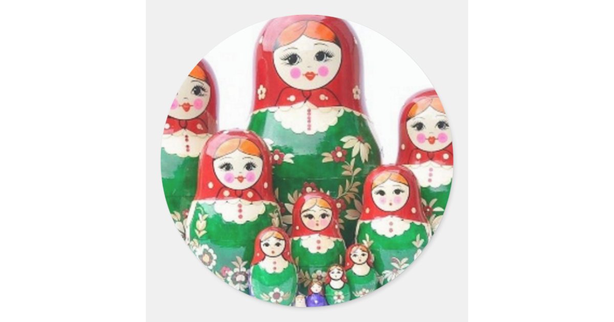 Matryoshka - матрёшка (Russian Dolls) Classic Round Sticker | Zazzle