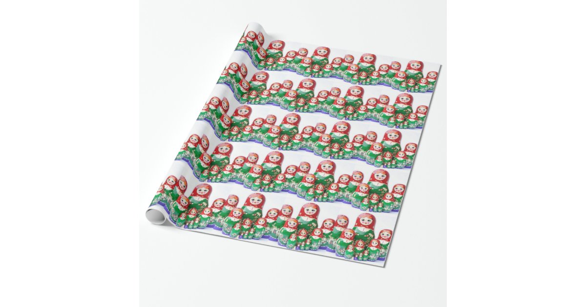 Matryoshka - матрёшка (Russian Dolls) Wrapping Paper | Zazzle