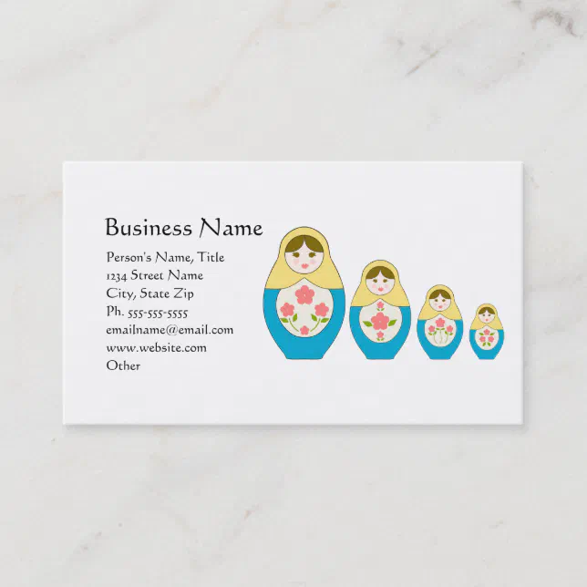 Matryoshka Russian Nesting Dolls Business Card | Zazzle