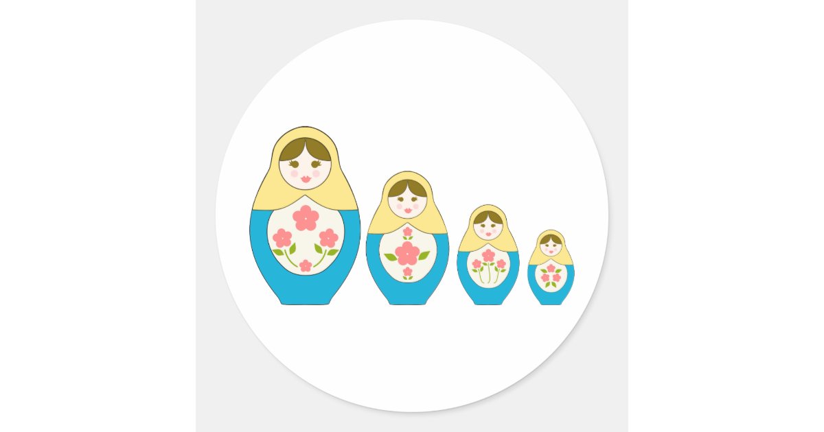 Matryoshka Russian Nesting Dolls Classic Round Sticker | Zazzle