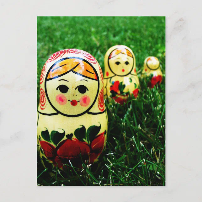 Matryoshka Ukrainian Folk Art Postcard | Zazzle