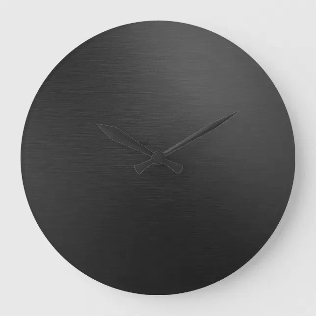 Matte Black Metal Large Clock | Zazzle