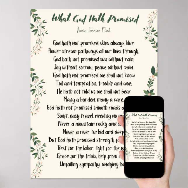 Matte Poster What God Hath Promised | Zazzle