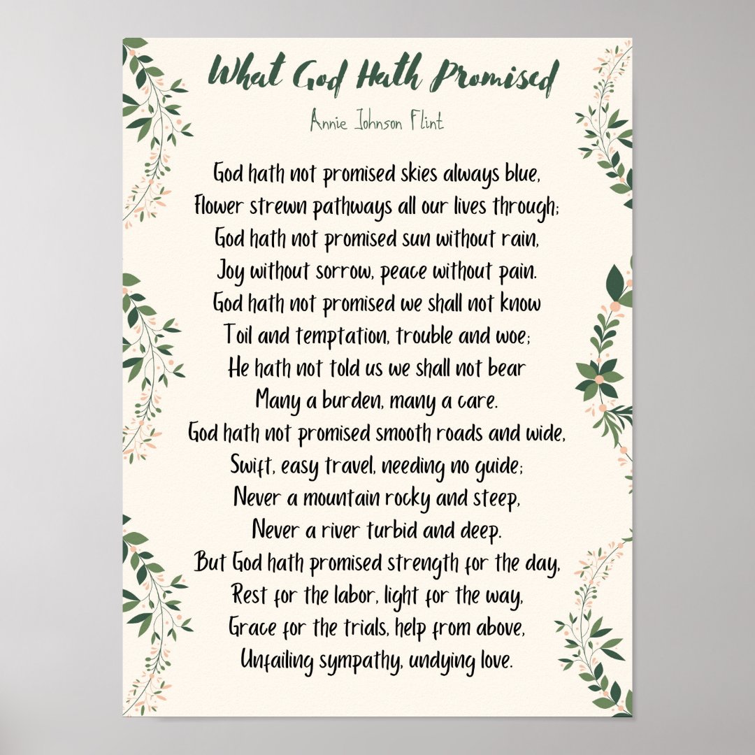 Matte Poster What God Hath Promised | Zazzle