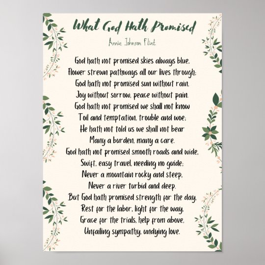 Matte Poster What God Hath Promised | Zazzle.com