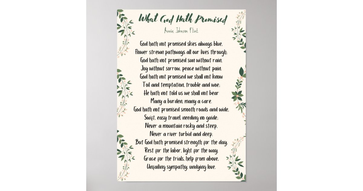 Matte Poster What God Hath Promised | Zazzle