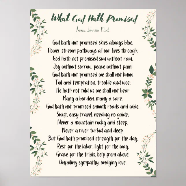 Matte Poster What God Hath Promised | Zazzle